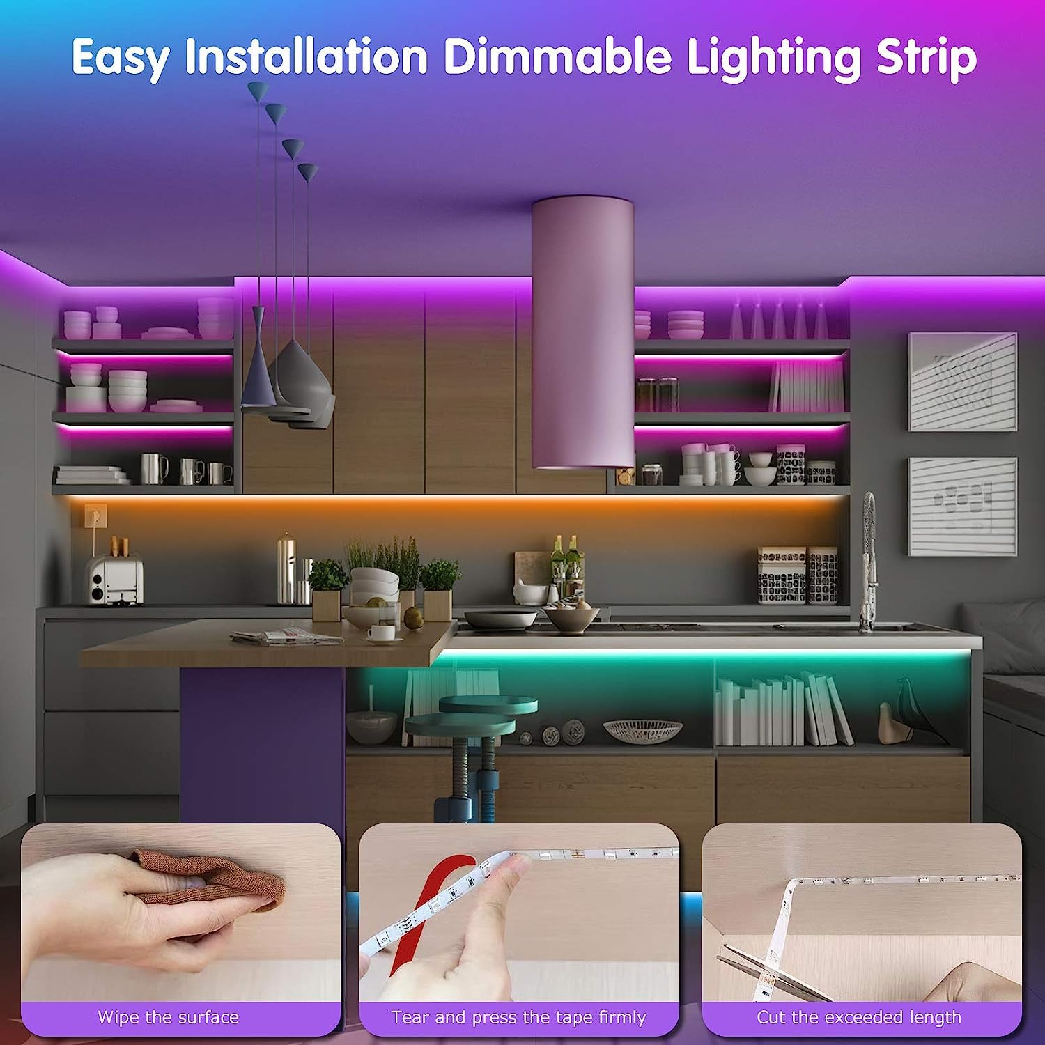 LED Strip Lights, Tenmiro Led Music Sync Color Changing Light with 40keys Music Remote Controller, Led Lights for Room, Bedroom, TV, Party