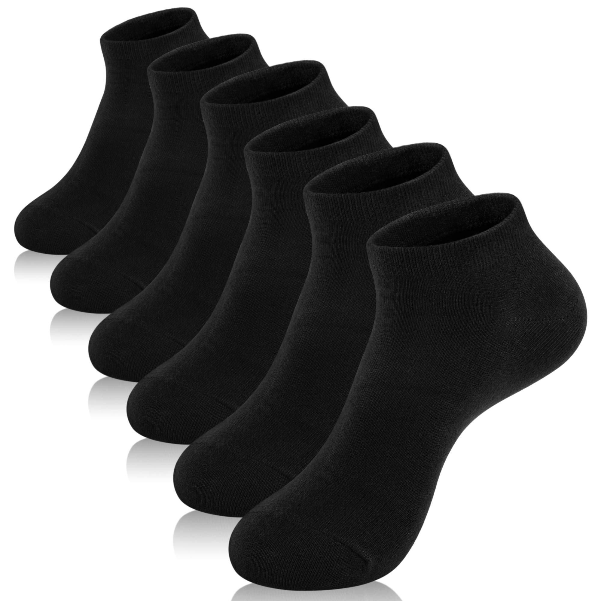 IEOVIEE Women Athletic Ankle Socks Low Cut Cushioned Running Socks Soft Cotton No Show Socks for US Size 7-12(6 Pairs)