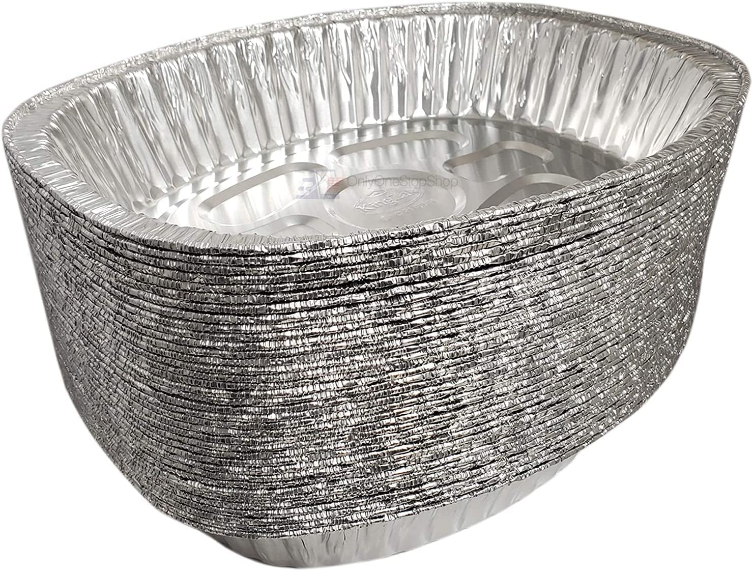 Nicole Fantini Disposable Oval Roasting Pan - Durable Turkey Roaster Pans Extra Large, Heavy-Duty Aluminum Foil, Deep, Oval Shape for Chicken, Meat, Brisket, Roasting, Baking, Recyclable: 10 Pans