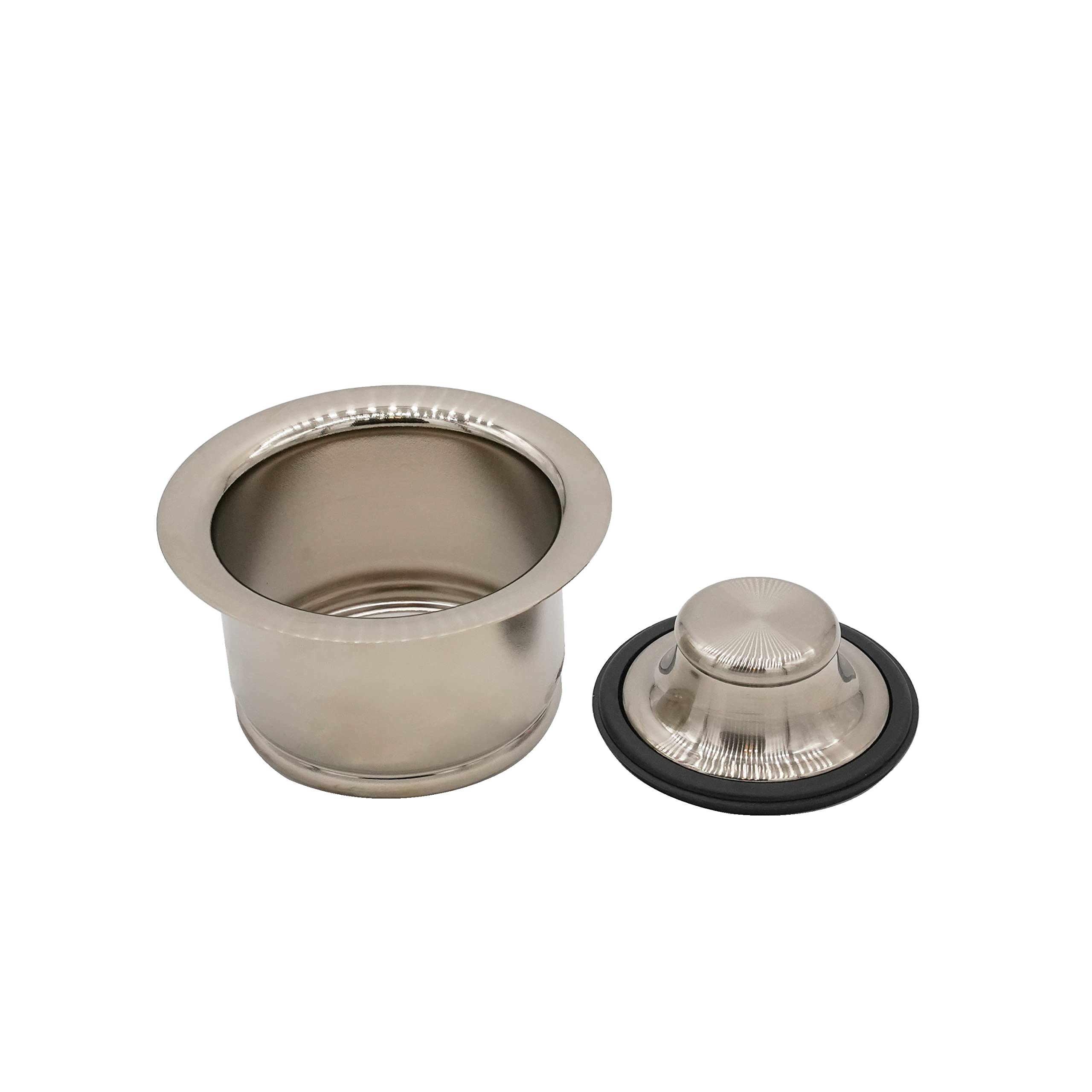 Westbrass D2082-20 3-1/2" Extra-Deep Collar Kitchen Sink Waste Disposal Flange & Stopper, Stainless Steel 1-Pack