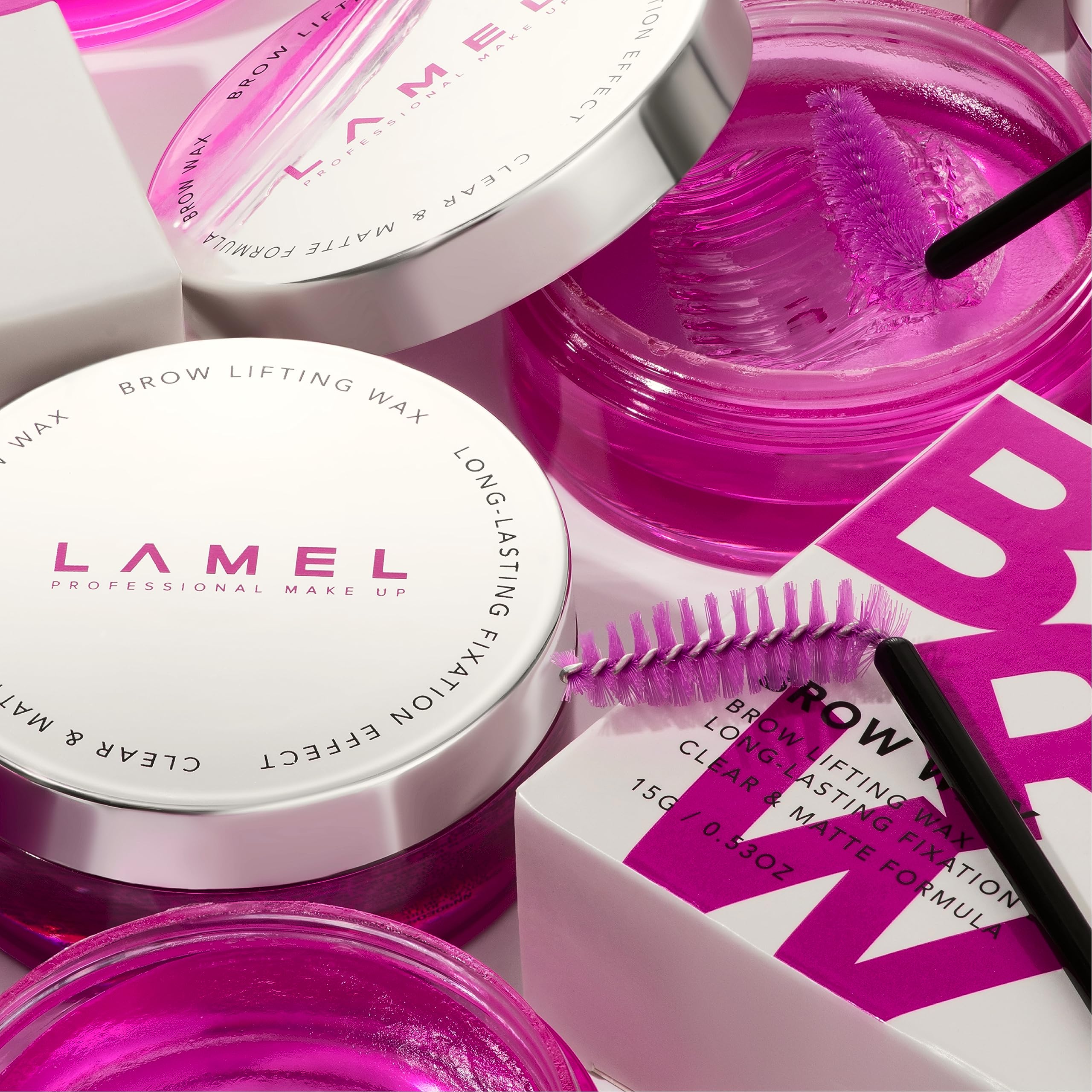 LAMEL Brow Lifting Wax: Easy-to-use & Residue-free - Defined Eyebrows - Mascara Spoolie & Transparent Gel - Organic & Cruelty-Free - 401, 15gr / 0.5oz