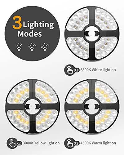 Patio Umbrella Light, Rechargeable Cordless Umbrella Lights 48 LED Lights 450 Lumens 3 Modes Umbrella Pole Light, 72 Hours Working Time Outdoor Patio Lights for Patio Umbrellas Camping Tent