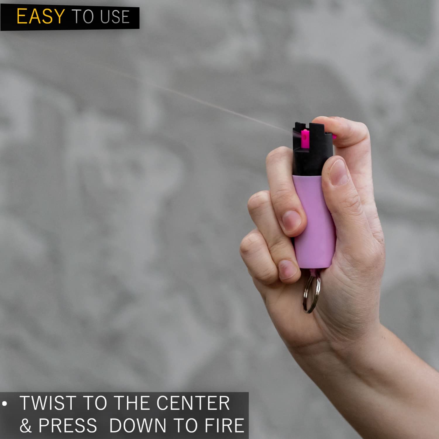 Police Magnum Pepper Spray Self Defense- Mini Pocket Safety Tool kit - Small discreet Canister Case- Made in The USA- 2 Pack 1/2oz Twist Lock Pink Sleeve Keyring