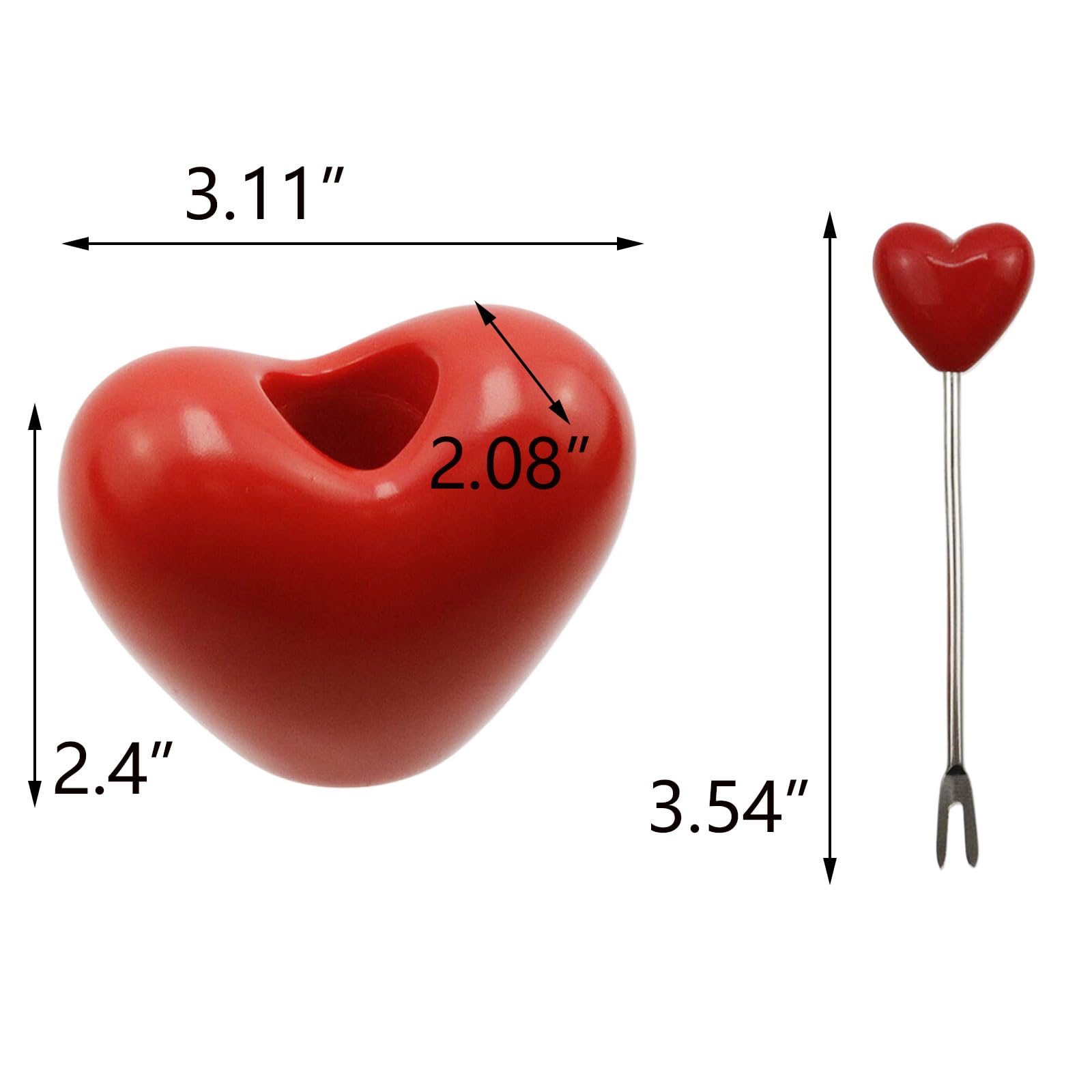 T Tulead Heart Shape Fruit Forks Stainless Steel Forks 10PCS, with 1PCS Holder for Desserts, Fruits, Appetizers