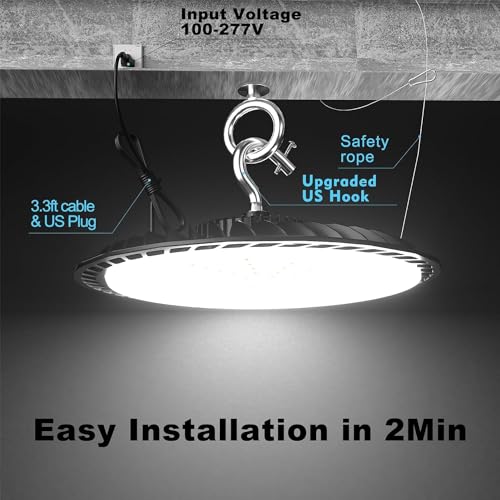 Upgrade 20Pack 280W LED High Bay Light AC100-277V 42000LM High Bay LED Light, 5000K UFO Lights for Commercial Bay Lighting(Coverage:66~110ft at Height:30~50FT)