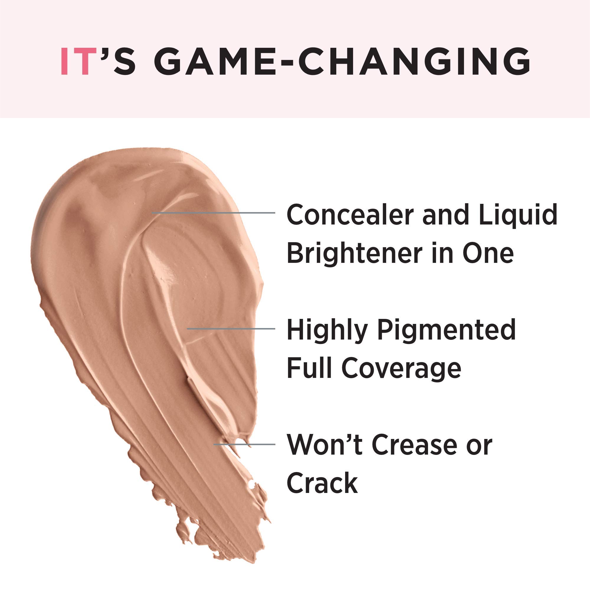 IT Cosmetics Bye Bye Under Eye Eyelift in a Tube, Tan (W) - Anti-Aging Concealer & Brightener - Erases Imperfections, Adds Light & Lift - With Hydrolyzed Collagen - 0.36 oz