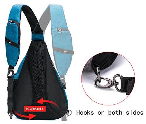TurnWay Water-Proof Sling Backpack/Crossbody Bag/Shoulder Bag for Travel, Hiking, Cycling, Camping for Women & Men (Blue)