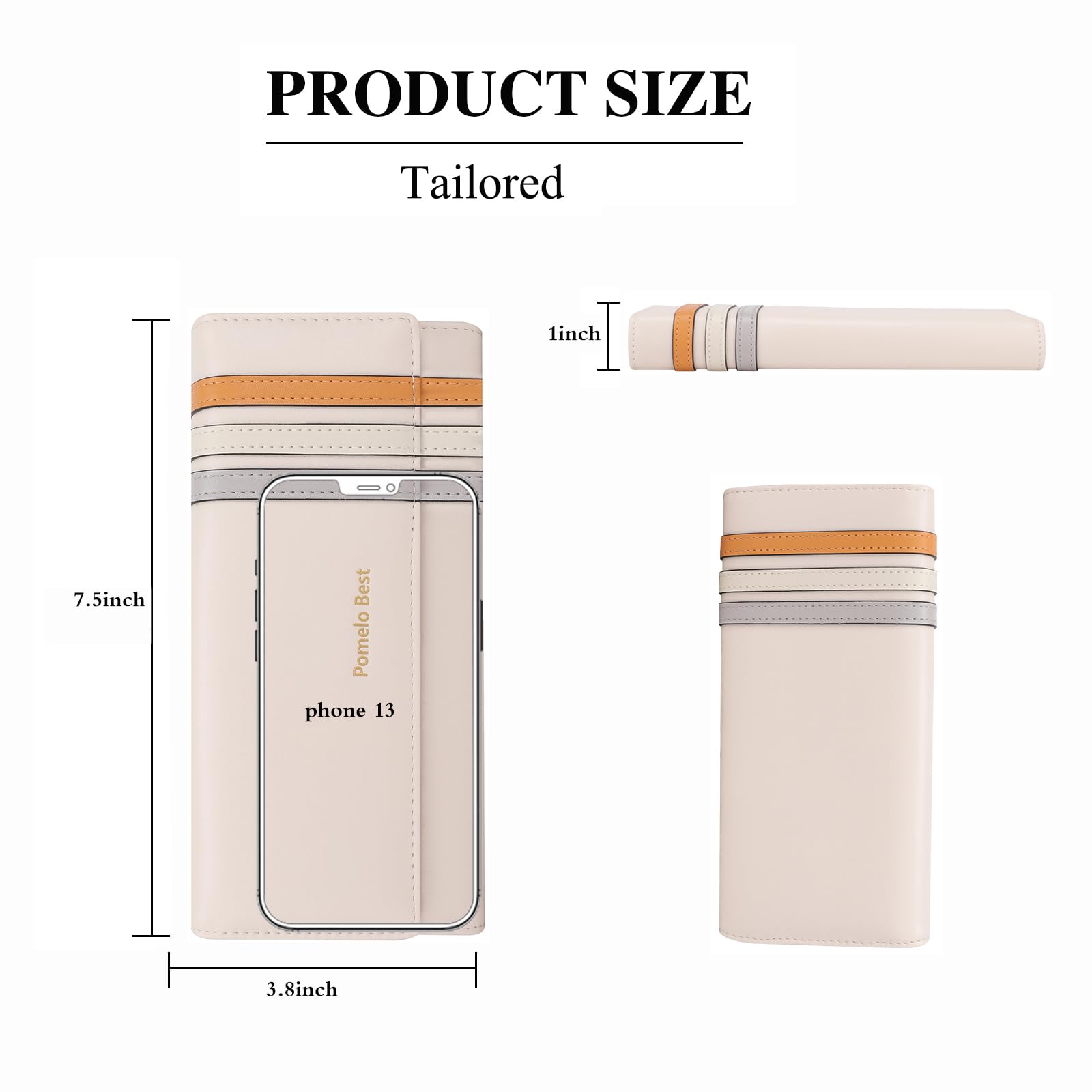 Pomelo Best Wallet Women, Womens Wallet, Wallet for Womens 2024, RFID Blocking Leather Wallet with Multiple Card Slots for Women, Beige