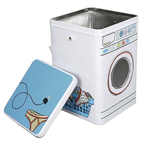 Washing Powder Container, Multifunctional Iron Material Cartoon Pattern Laundry Detergent Container Large Capacity with Lid for Storage