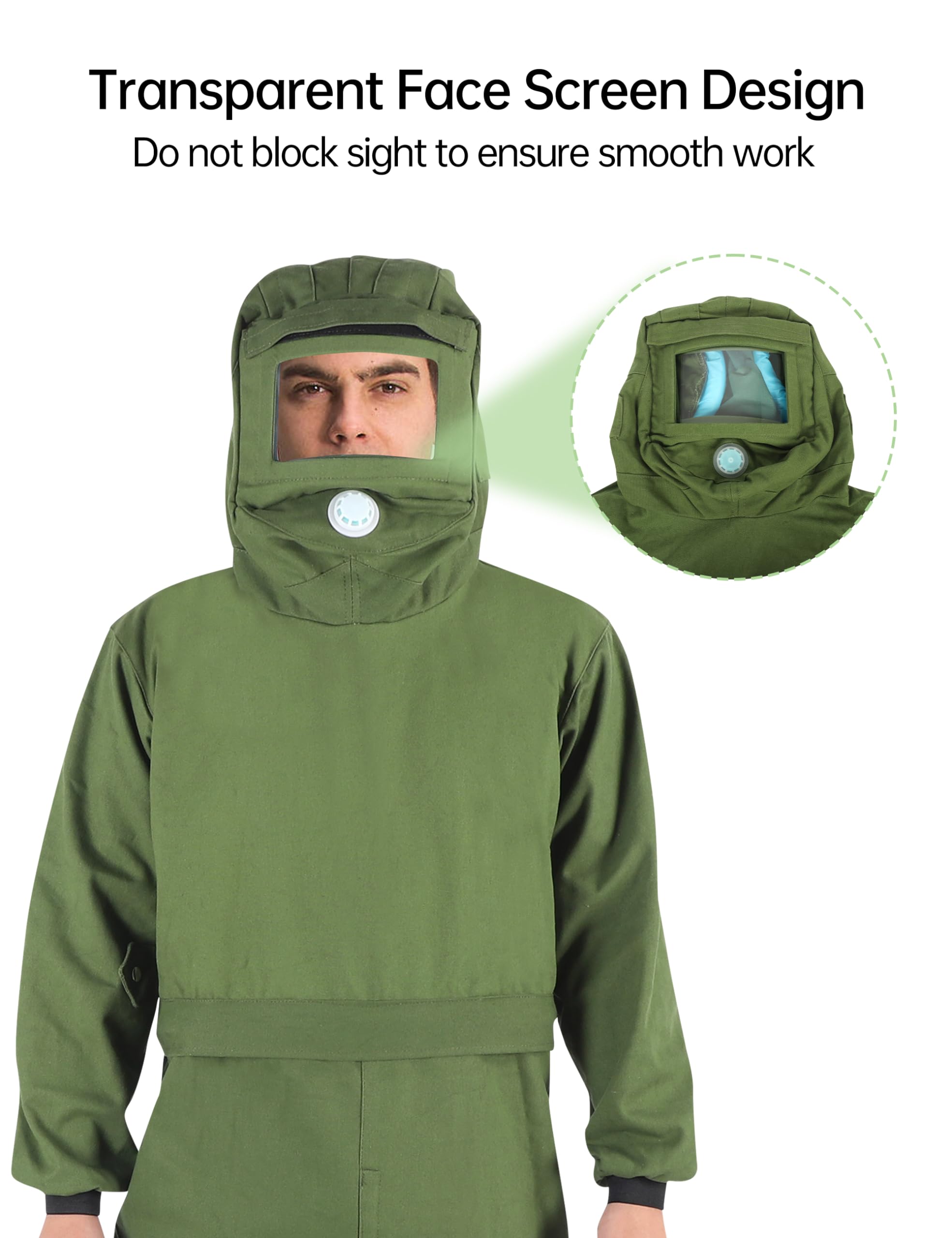 Sand Blasting Hood Suit Sand Blasting Suit Protective Hood Splash Work Protection for Cast Iron Shipbuilding