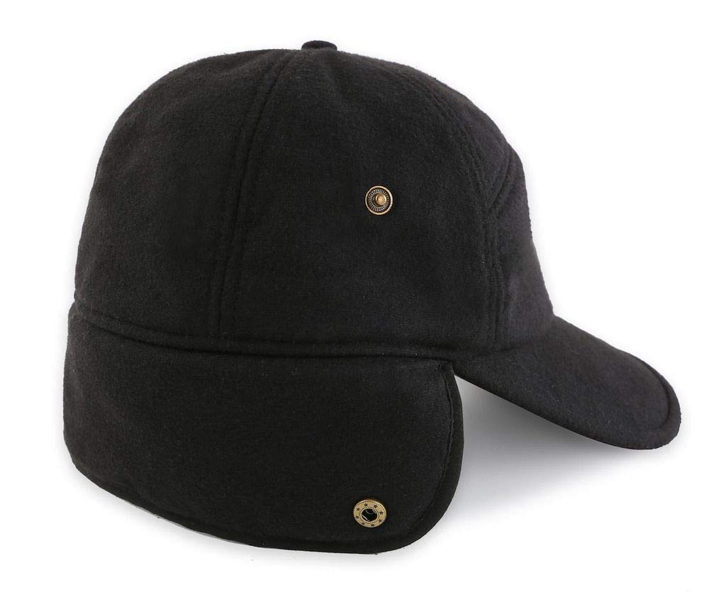 Home Prefer Winter Baseball Cap Earflap Fitted Hats Mens Faux Fur Hunting Hat Mens Winter Cap Black Large