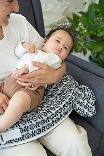 My Brest Friend Original Nursing Pillow Enhanced Ergonomics Essential Breastfeeding Pillow Support For Mom & Baby W/ Convenient Side Pocket, Double Straps & slipcover, Midnight Poppy