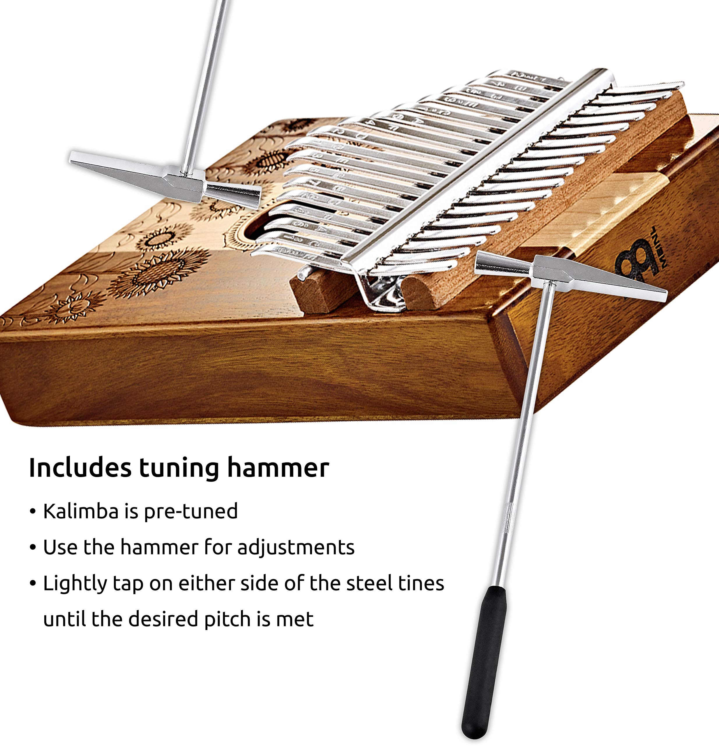 Kalimba Thumb Piano, 17 Keys β Includes Tuning Hammer and Case β For Meditation, ASMR, Sound Therapy and Yoga, 2-YEAR WARRANTY
