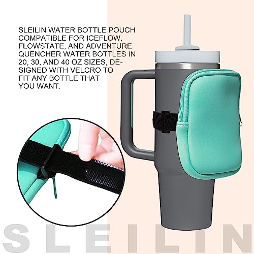 Water Bottle Pouch Compatible for Stanley 40 oz Tumbler with Handle & Stanley Ice Flow 20oz 30oz, Running Water Bottle Handheld Caddy Compatible with Stanley Quencher Adventure 40oz (Herbs)