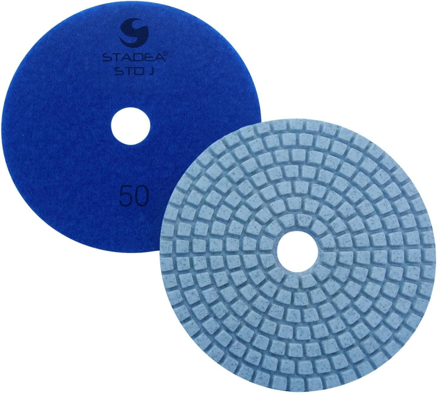 QuickT SPW702A Concrete Countertop Wet Polisher Variable Speed Grinder Sander Granite Stone Polisher Polishing Fabrication Tools Kit - 4" Diamond Polishing Pads for Concrete Granite Marble Tile Polish