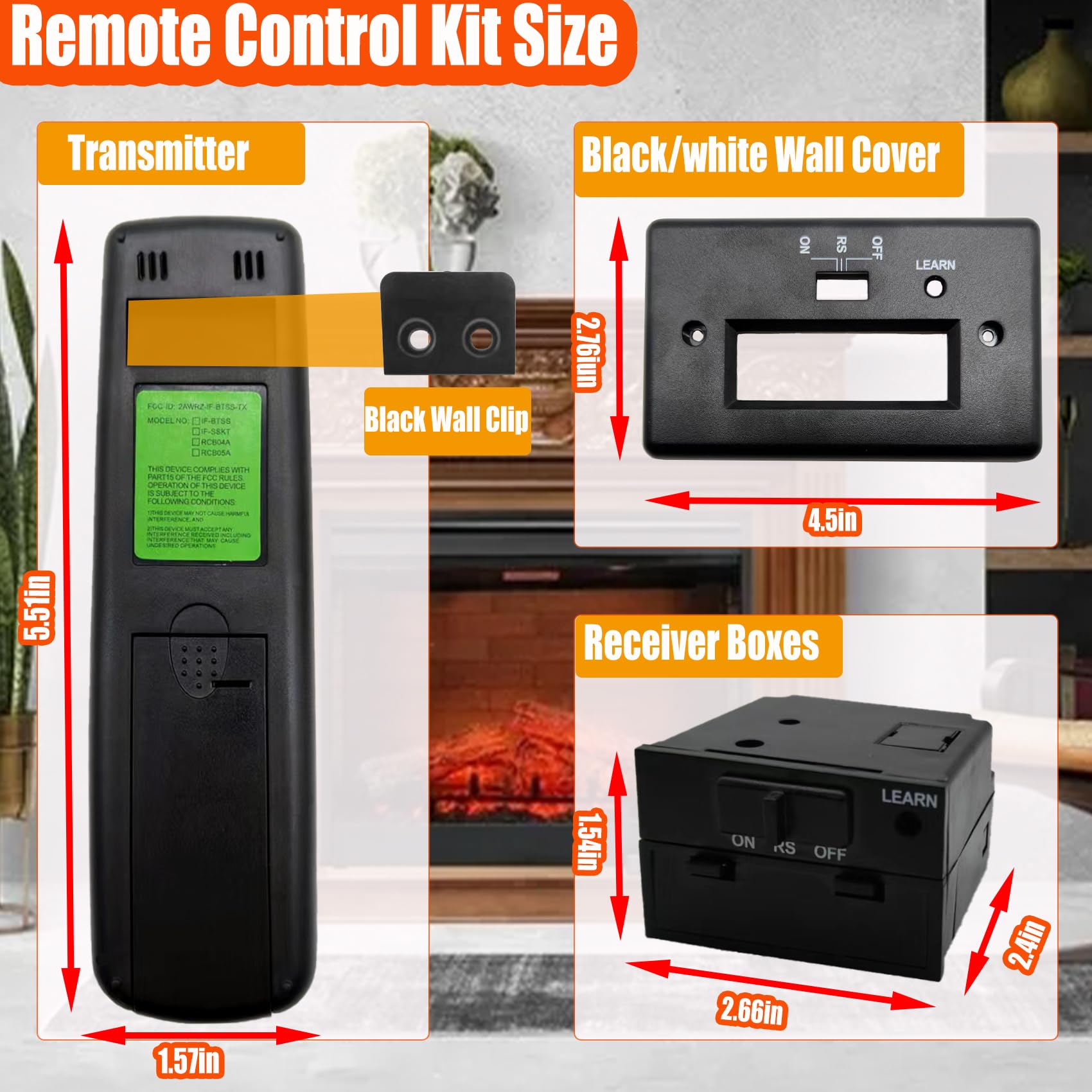 Upgrade Gas Fireplace Remote Switch System Kit for Standard Millivolt Valve Appliances,Compatible with Skytech,Majestic,Ambient,Empire,Monessen,Vermont Fireplaces,and Other Fireplaces,5 Year Warranty