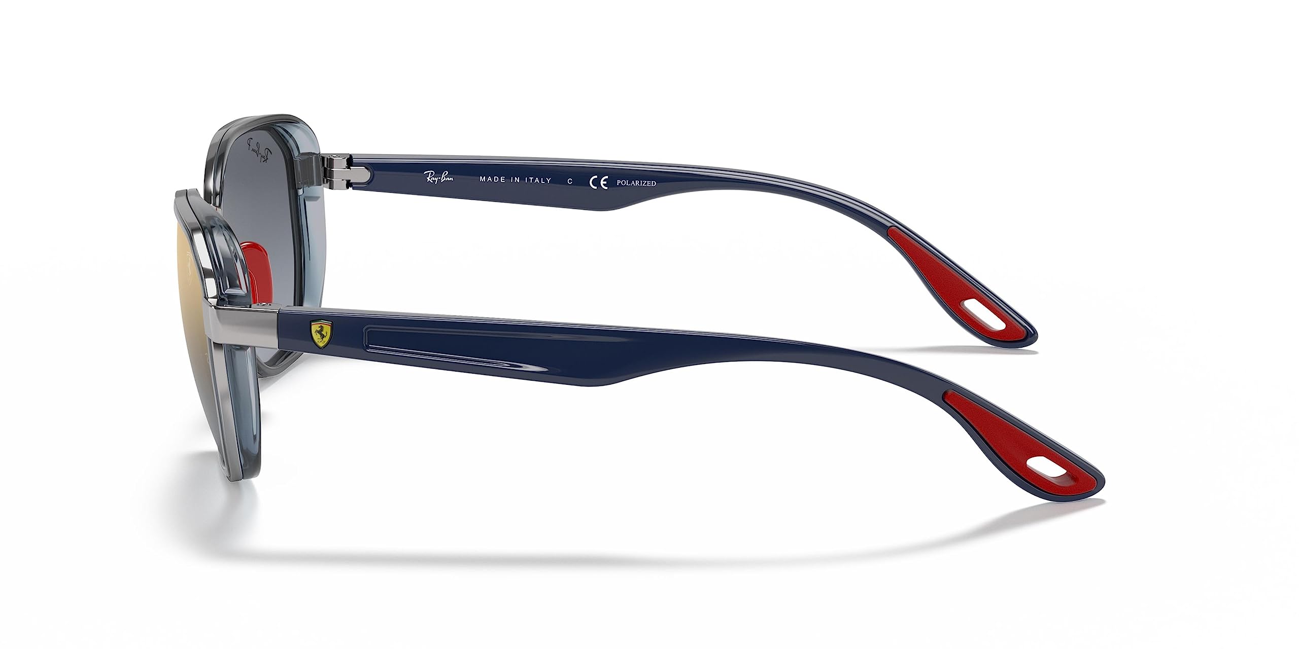 Ray-Ban RB3674M Scuderia Ferrari Collection Round Sunglasses, Gunmetal/Chromance Blue Mirrored Gold Polarized, 51 mm