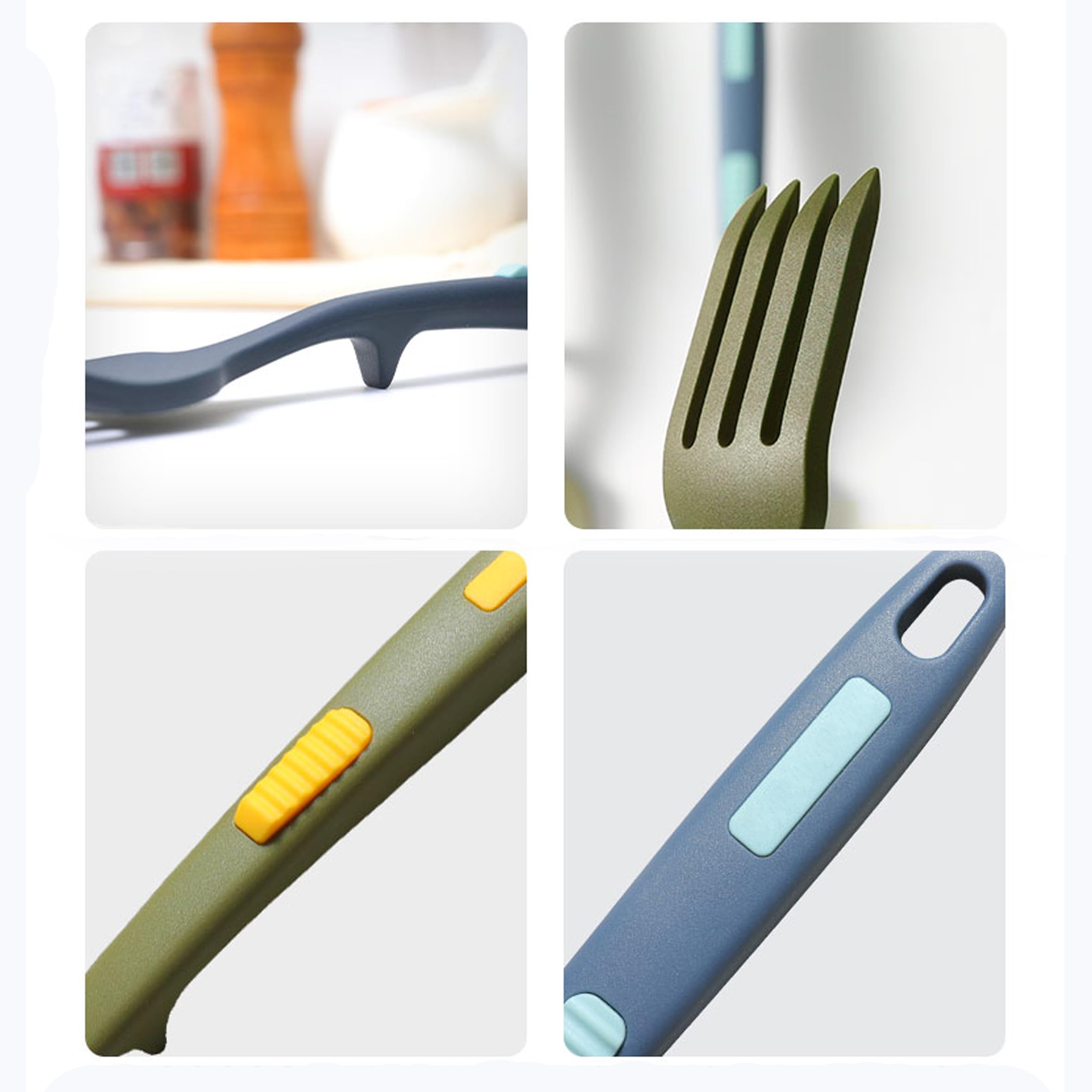 YMCSMGS Silicone Flexible Forks, Silicone Cooking Fork Heat Resistant Dishwasher, cooking in the kitchen or serving at the dinner table,Nonstick Blending Fork for Mix Ingredients (Light blue)