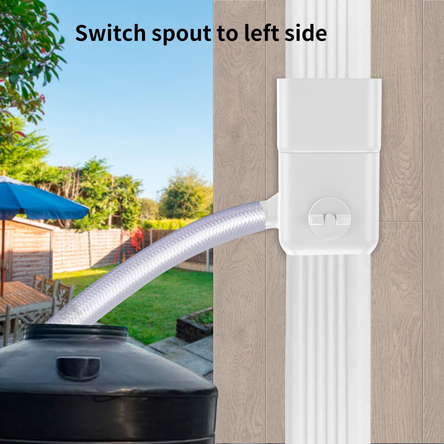 Prestantious Downspout Diverter, Rainwater Diverter Fits for 3”x 4”Oversize Downspout and 2”x3” Downspout, Rainwater Collection System with Adjustable Valve, Diverts Water into Rain Barrel, 4ft. Hose