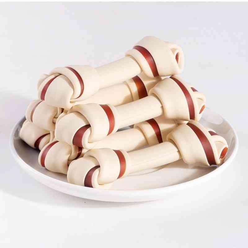 UrbanX Rawhide Free Dog Bones, 4" Real Chicken Wrapped Dog Chew Bones for Bullador and Other Large Mixed Breed Dogs Training Treats - 7 Count