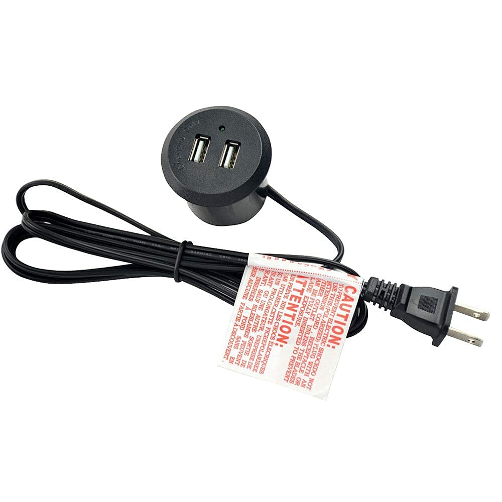 Powered USB Hub Socket Recessed USB Power Outlet Power Gromment 2 USB 2.1A Mounted into Bed Desk Table