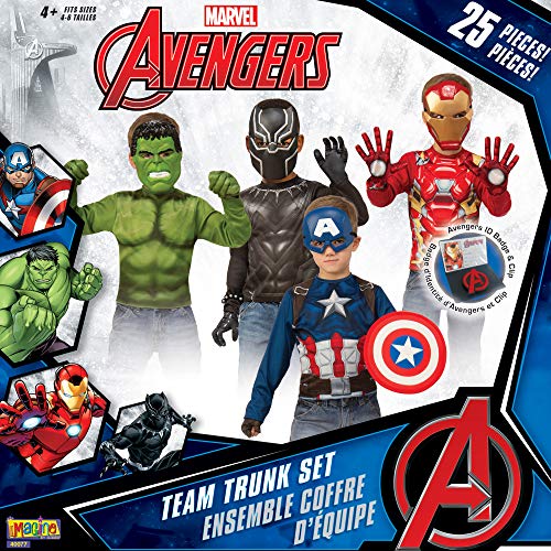 Imagine by Rubie's Marvel Avengers Play Trunk with Iron Man, Captain America, Hulk, Black Panther Costumes/Role Play * Amazon Exclusive , Multi-color