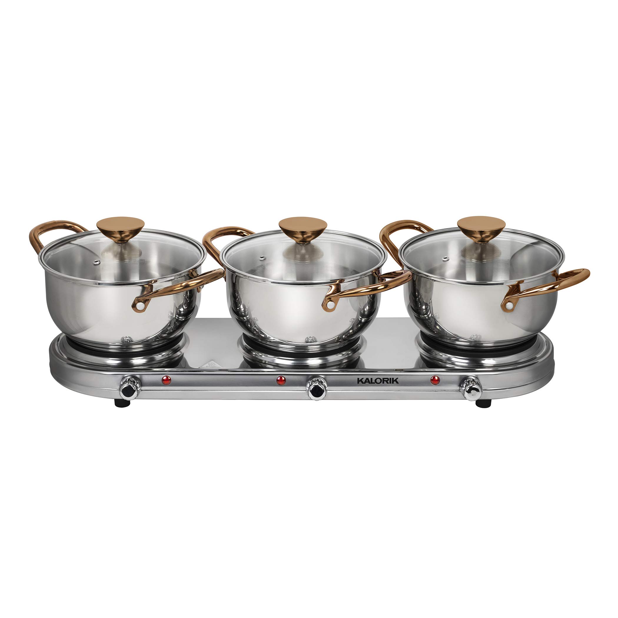 Kalorik Triple Burner Buffet Set, Copper