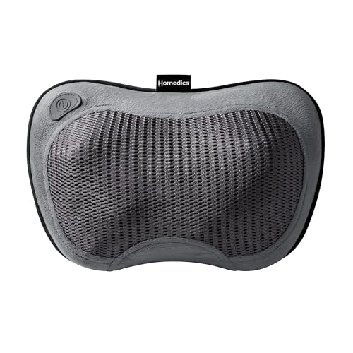 Homedics Cordless Shiatsu All-Body Massage Pillow with Soothing Heat, Reverse Function, Rechargeable Battery, and Integrated Controls âLightweight