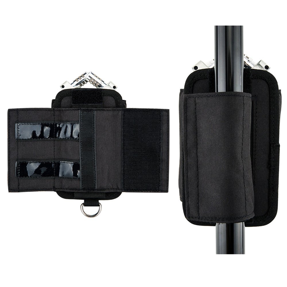 JJC H4n Protective Carrying Storage Pouch Case Bag for Zoom H4n Pro All Black & Tascam DR-40 Handy Portable Recorder replaces Zoom PCH-4n Case, with Clear Visible Front Face Cover Protector