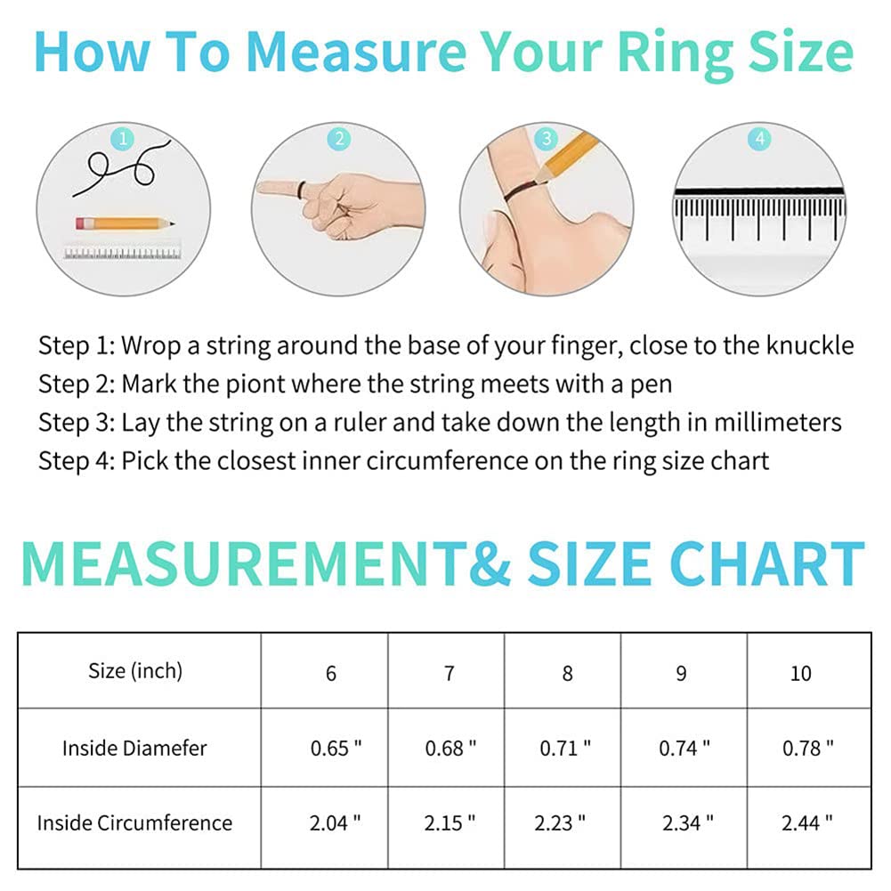 LETINE 2Pcs Fidget Rings with Beads Spinner Rings for Anxiety, Unisex Adjustable Stacking Spinning Worry Ring Size 6-10 (Silver)