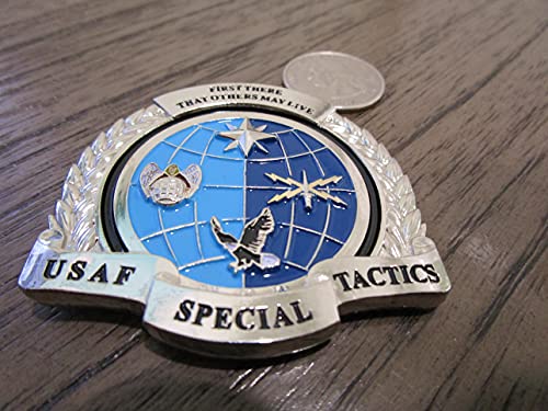 Set of 2 United States Air Force Special Forces Pararescueman Creed Pararescue PJ's Beret Skull & AFSOC Combat Control Challenge Coins