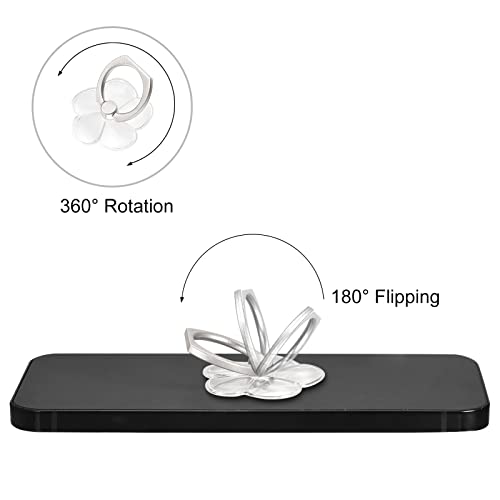uxcell Transparent Phone Ring Holder, Clear Finger Grip Stand for Phone, Case, Tablet (Leaves Shape)