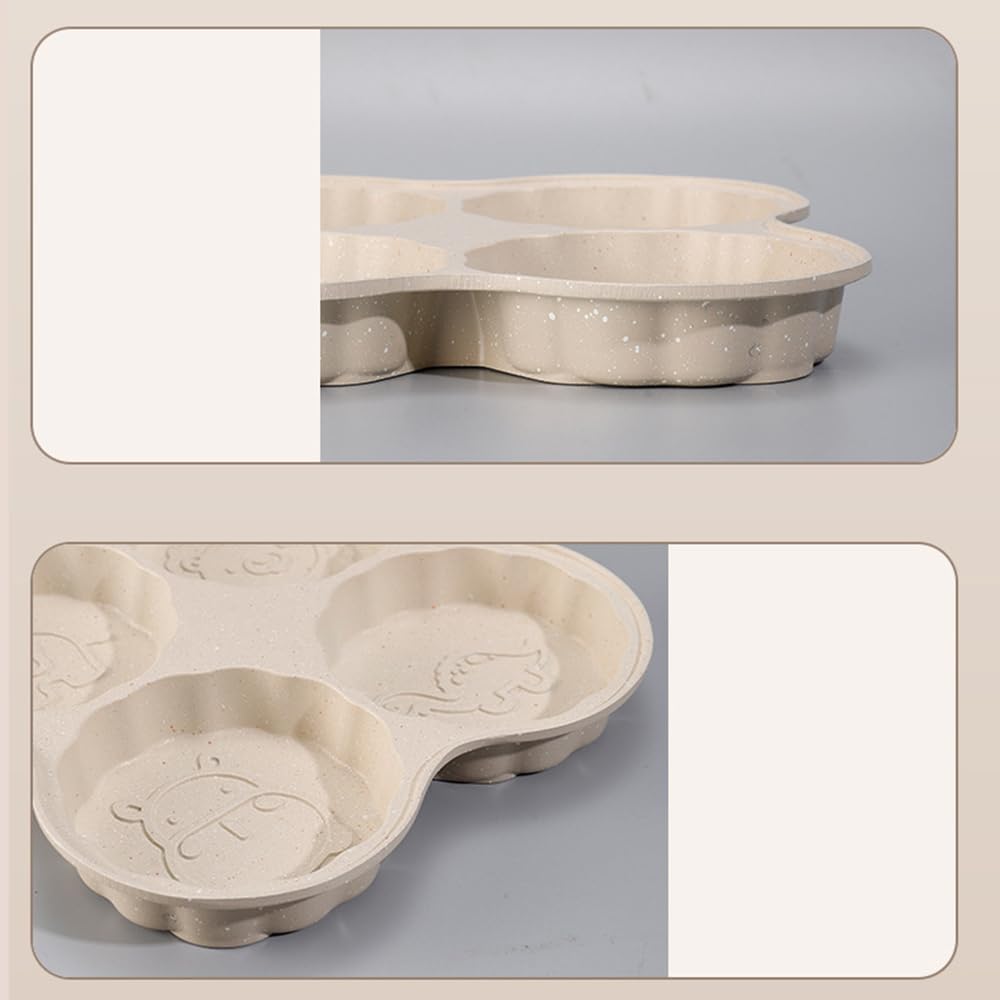 Unoschrim Egg Frying Pan | 4-Cup, Nonstick Fried Egg Pan, Aluminium Omelette Pan, Versatile Breakfast Frying Pan for Cooking Egg, Hamburger, and Pancake, Compatible with All Stoves, Off White