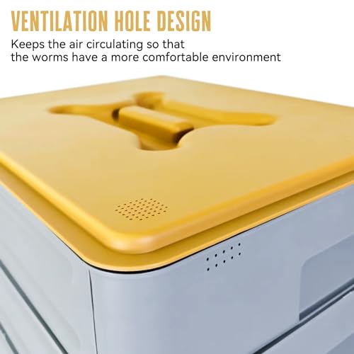 TOP XIAN 5-Tray Worm Composter,100L Worm Compost Bin for Vermicomposting Starter, Indoor & Outdoor Worm Farm Composting Bin, Worm Compost Bin for Recycling Food Waste