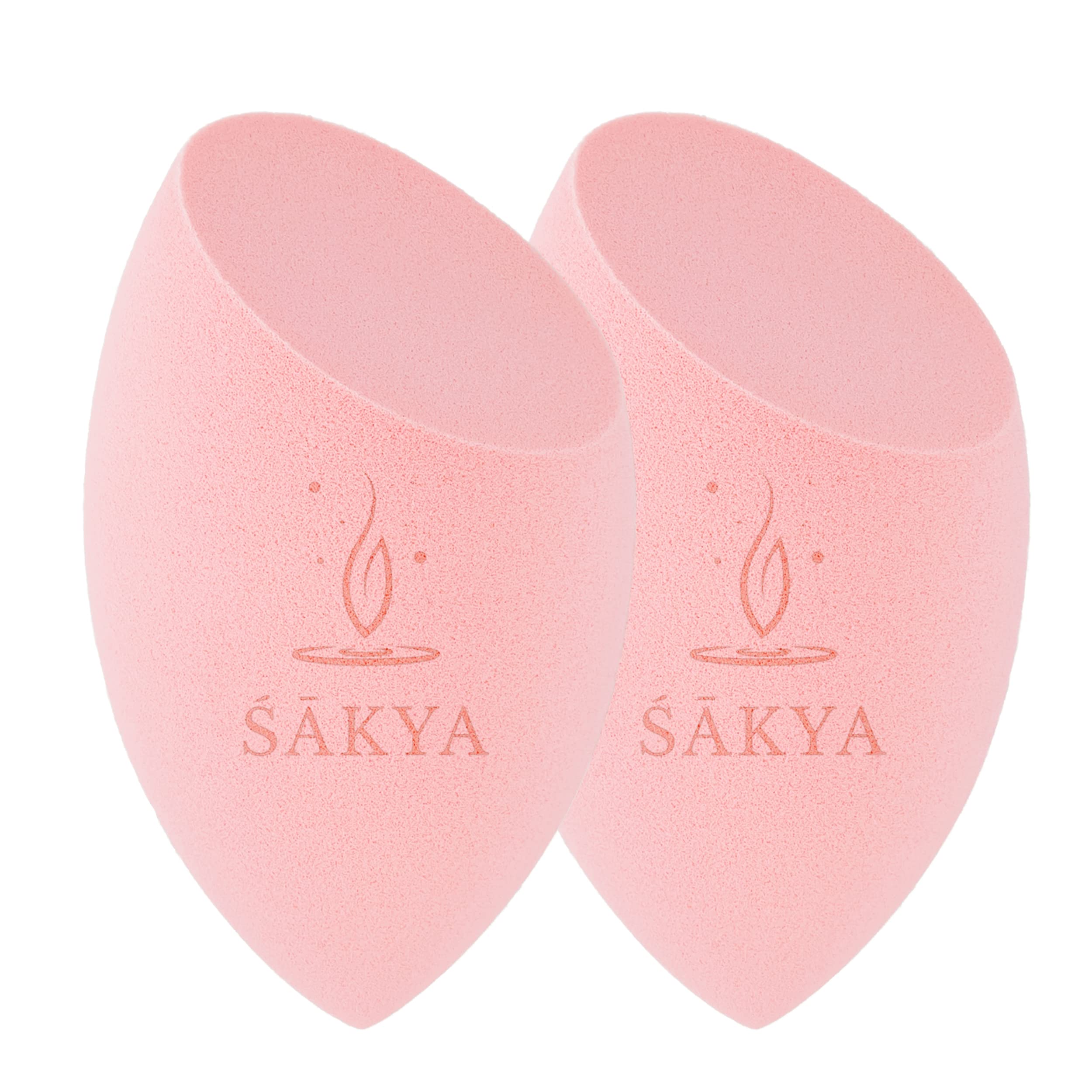 Sakya Beauty Blending Makeup Sponge, Natural Beauty Blending Sponge For Foundation and Cleansing, Medium to Full Coverage - 2 Count