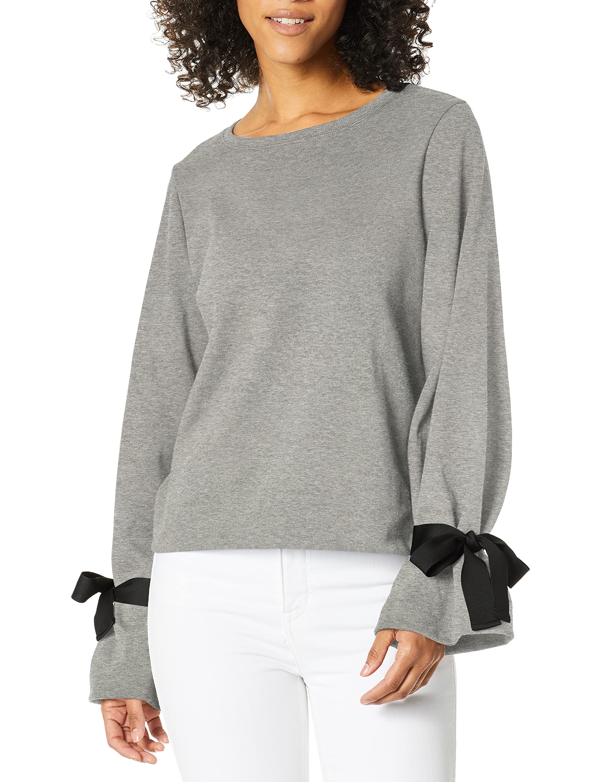 J.Crew Mercantile Women's Sweatshirt with Tie Sleeve, Heather Grey, XS