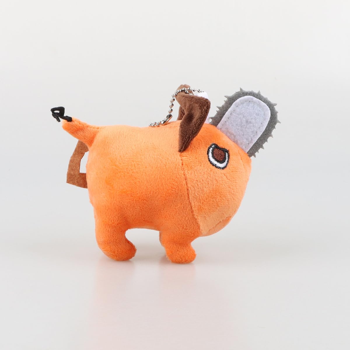Roffatide Anime Plushie Chainsaw Man Plush Pendant 3.9'' Pochita Fluffy Keyrings Orange Cute Stuffed Keychains