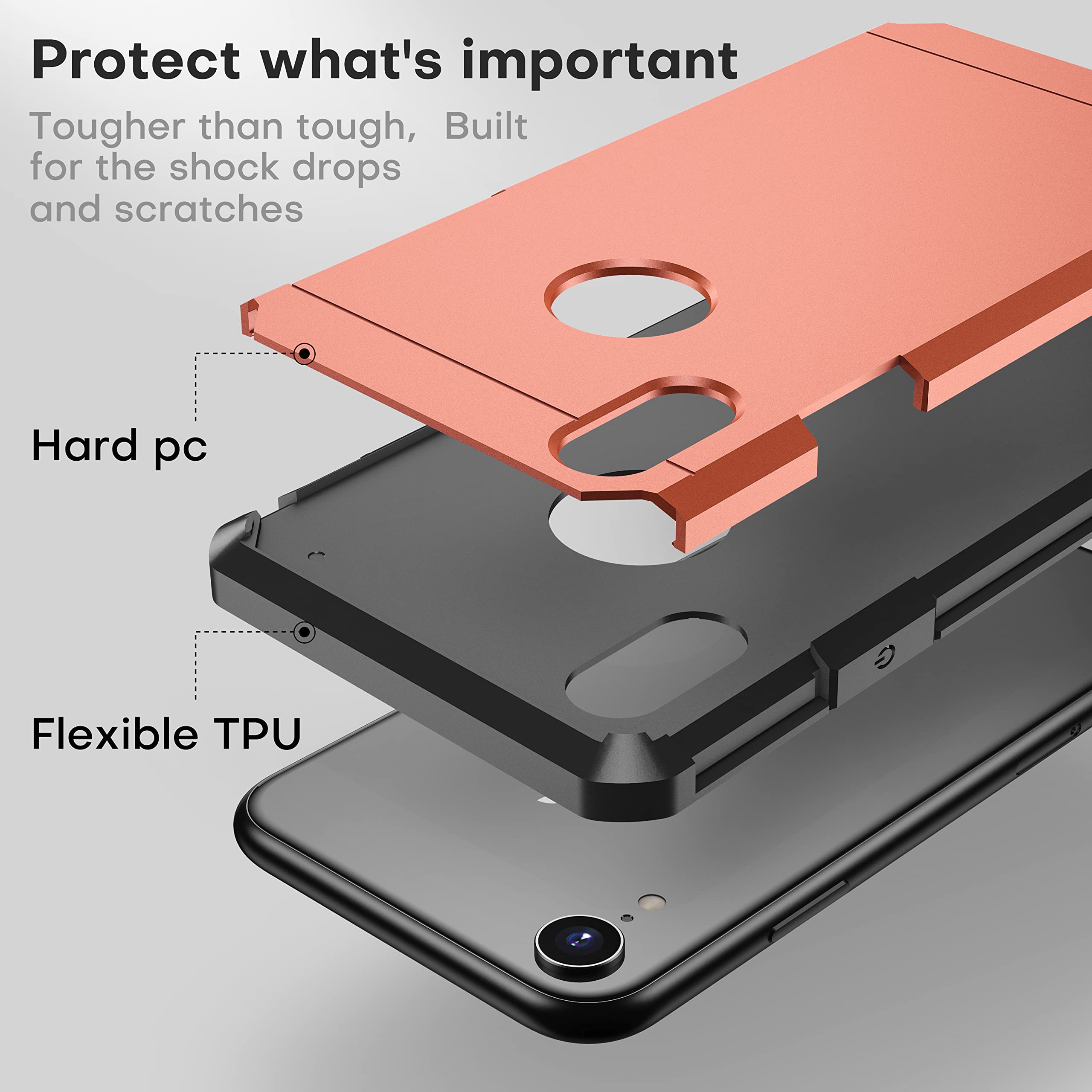 ImpactStrong iPhone XR Case, Heavy Duty Dual Layer Protection Cover Heavy Duty Case for iPhone XR 2018 6.1 inch (Purple)