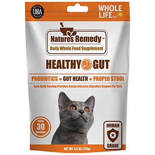 Whole Life Pet Healthy Gut Daily Supplement for Cats β Probiotics with Pumpkin. Helps Digestion + Stool Formation. Mixes in Food or with Water for Hydrating Snack