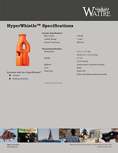 HyperWhistle The Original Worlds Loudest Whistle up to 142db Loud, Very Long Range, for Referee, Coaches, Instructors, Sports, Teachers, Life Guard, Self Defense, Survival, Emergency uses (Black)