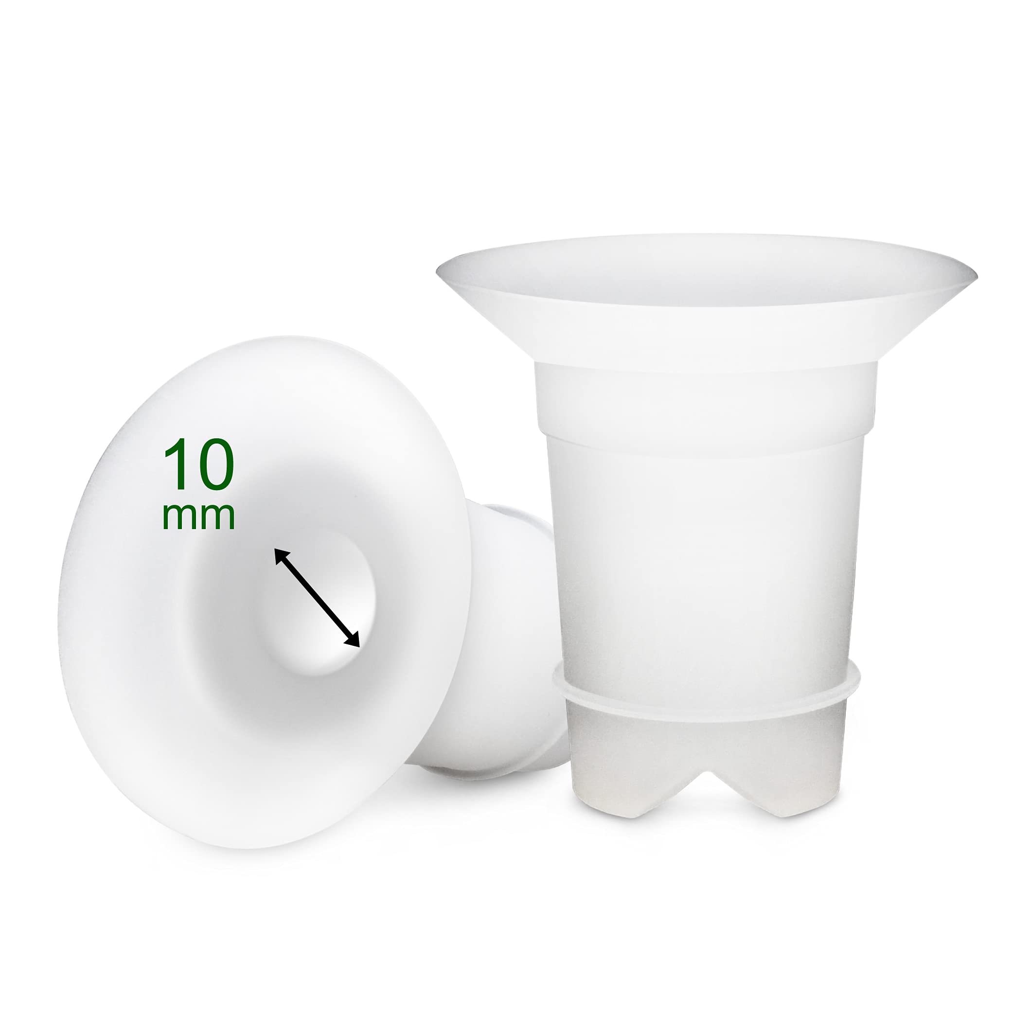 Maymom Flange Inserts 10mm (Long) Compatible with Medela 24mm PersonalFit Shield, Spectra 24mm, Freemie 25mm Cup, Willow 24 mm Cup, Compatible with Momcozy Wearable 24mm Cup (S9, S10, S12); 2pc/pk