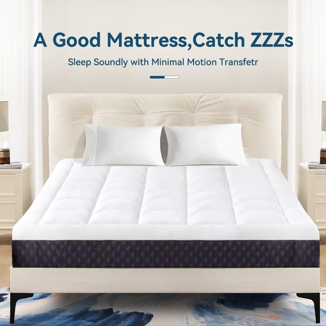 Topllen Full Size Mattress in a Box, Cooling Gel Memory Foam Mattress for Pressure Relief,Fiberglass-Free,CertiPUR-US® Certified,5inch