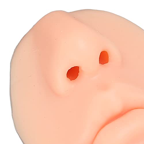 Silicone Ear Nose Model, Piercing Training Model Silicone Ear Model for Beginners, Simulated 3D Nose and Mouth Model, Teaching Tool for Piercing Exercises (Light Skin Color)