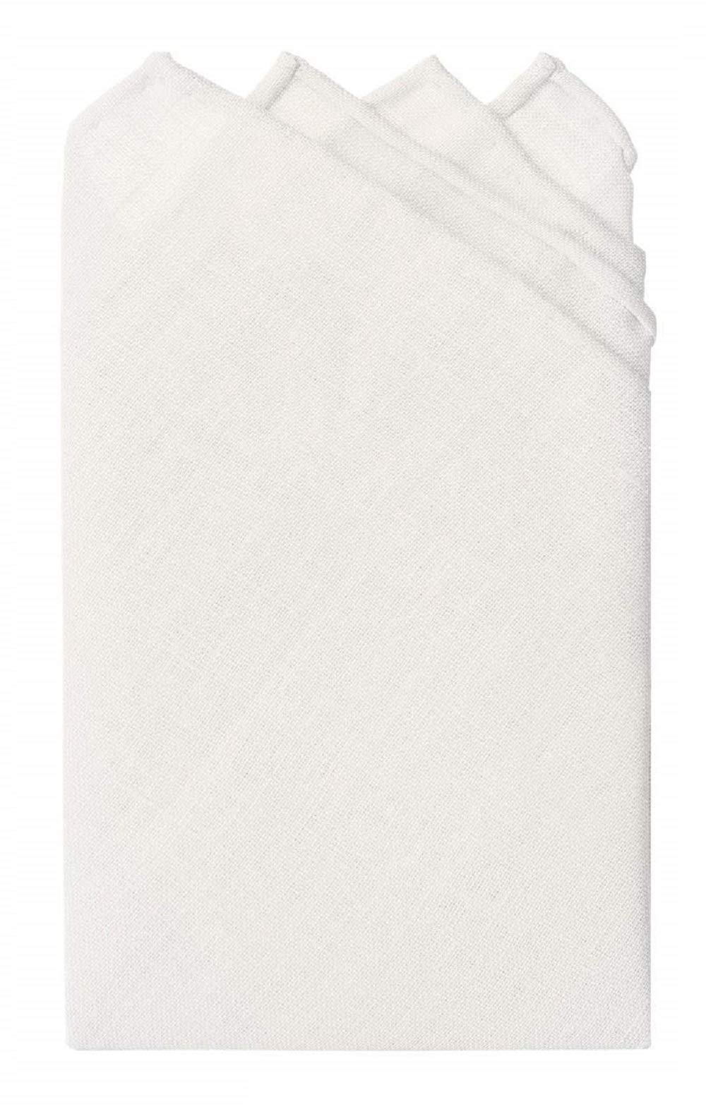 Imperial Prefolded Linen Pocket Square, Men's Suit Handkerchief, White