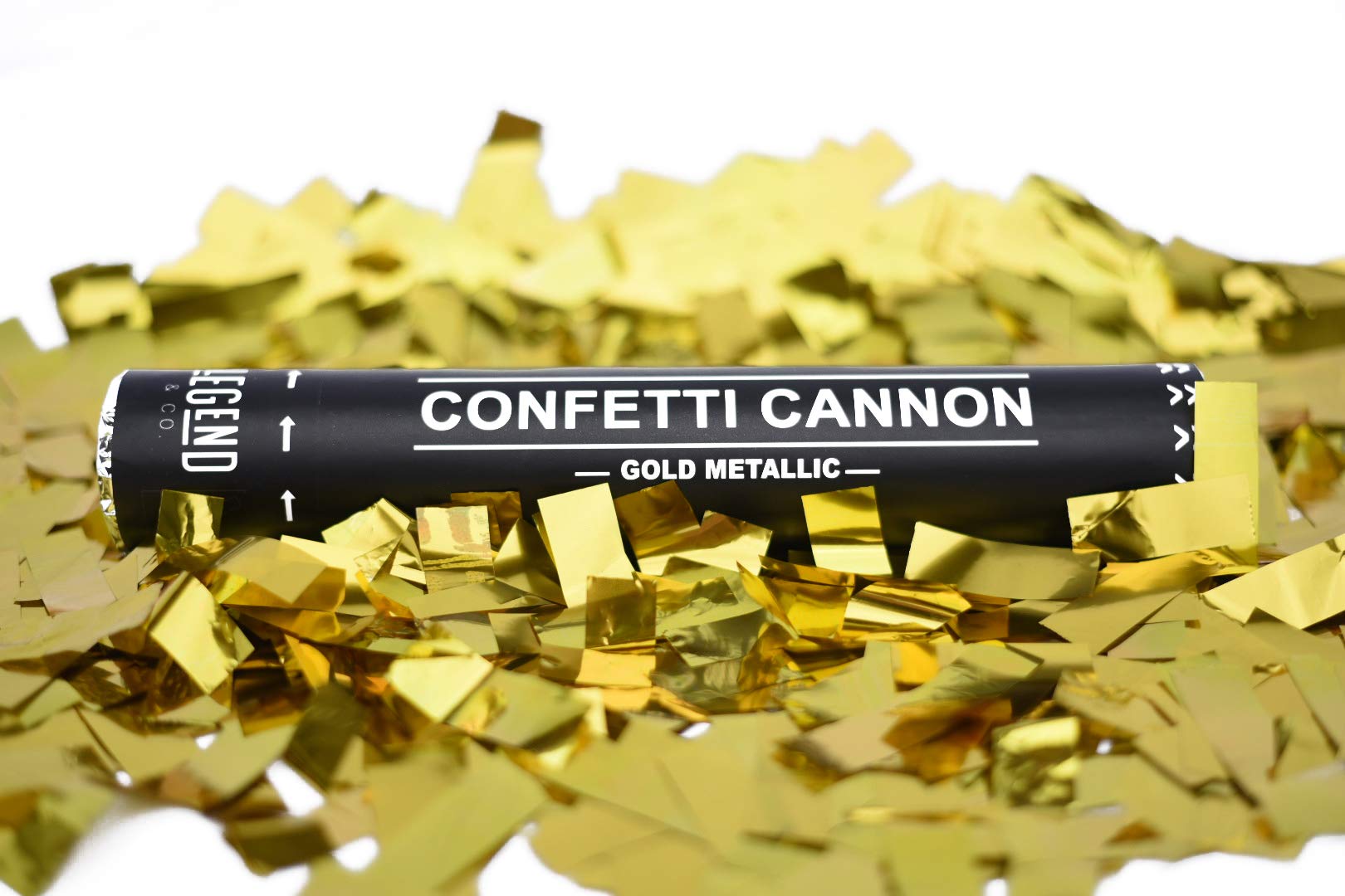 Large Confetti Cannons Gold | Mylar and Air Powered | Launches 20-25ft | Celebrations, New Year's Eve, Birthdays and Weddings (5 Pack)