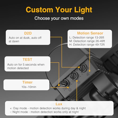 Onforu LED Security Lights Motion Outdoor, Flood Lights Outdoor Motion Sensor Light, Motion Detector Lights for Outside, 50W, 5000LM, 6500K, IP65 Waterproof, 3 Adjustable Heads