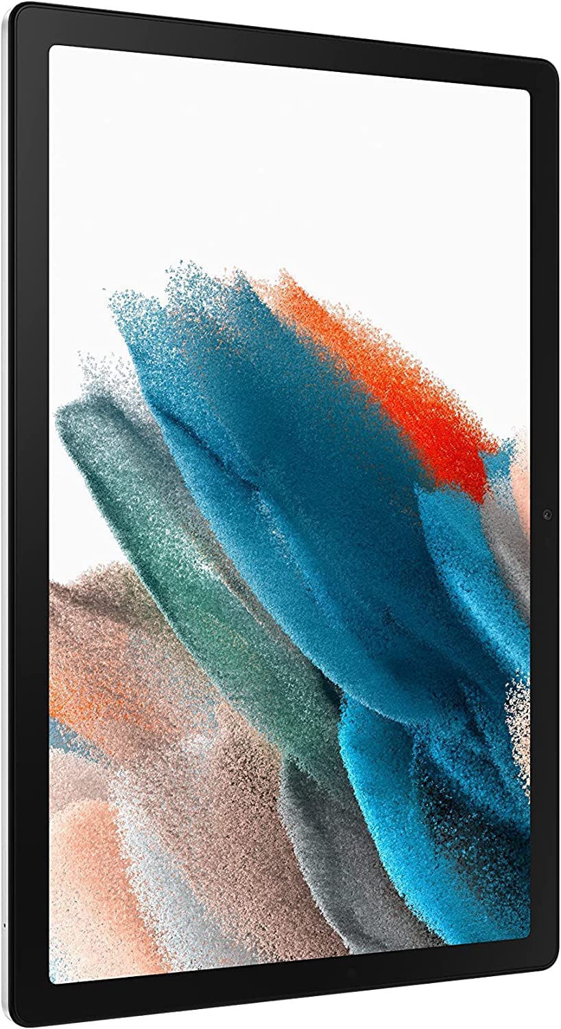 SAMSUNG Galaxy Tab A8 Android Tablet, 10.5” LCD Screen, 64GB Storage + 128GB microSD Memory Card and Wacky Jacky Cleaning Cloth (Silver)