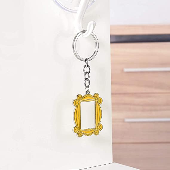 HomeWelt Frame Yellow Peephole Handmade Door Frame As Seen on Monica's Door Keychain, Great Present for Friends Fan! (Metal), Purple, Medium