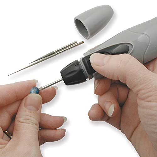 The Beadsmith Motorized Bead Reamer β Cordless: 2 AA Batteries β Included 3 Diamond Points β Use on Glass, Ceramic or Stone β Tools for Opening & Enlarging Holes & Softening & Smoothing Rough Edges