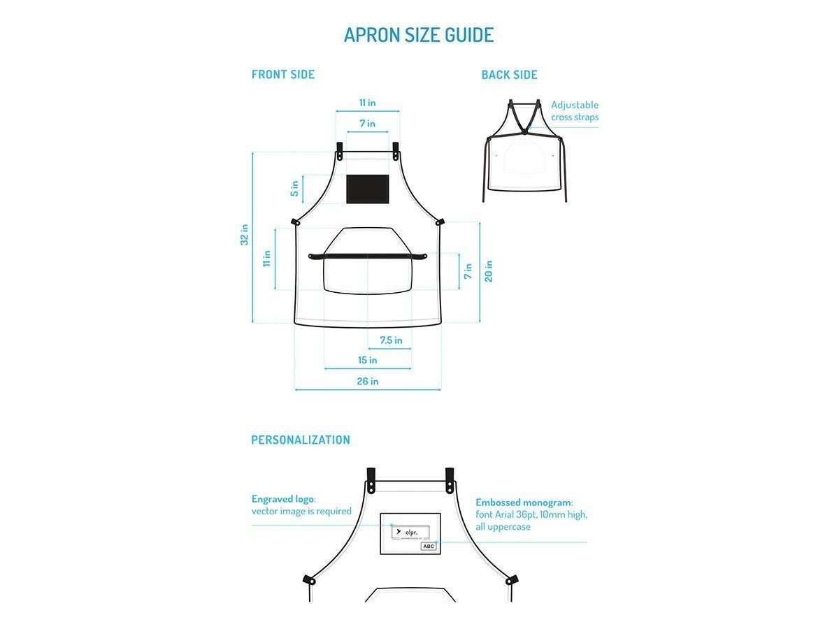 OleksynPrannyk Work Apron in Non-Waxed Canvas with Cross Straps Adjustable (Amber)